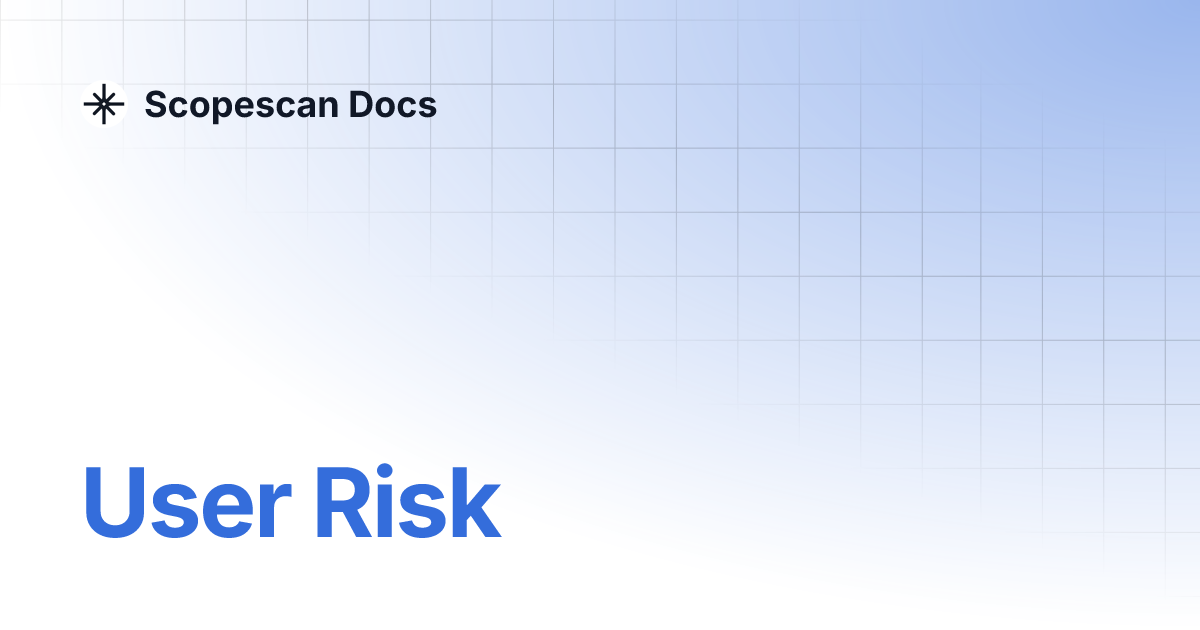 User Risk | Scopescan Docs